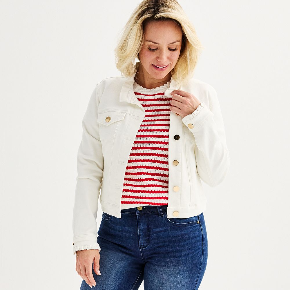 Women's Draper James Ruffle Trim Denim Jacket