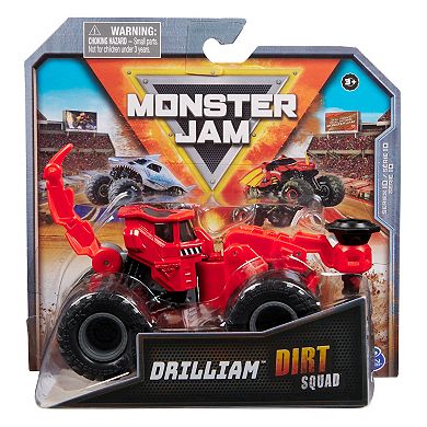 Monster Jam Official Drilliam Dirt Squad 1:64 Scale Dump Truck Monster ...
