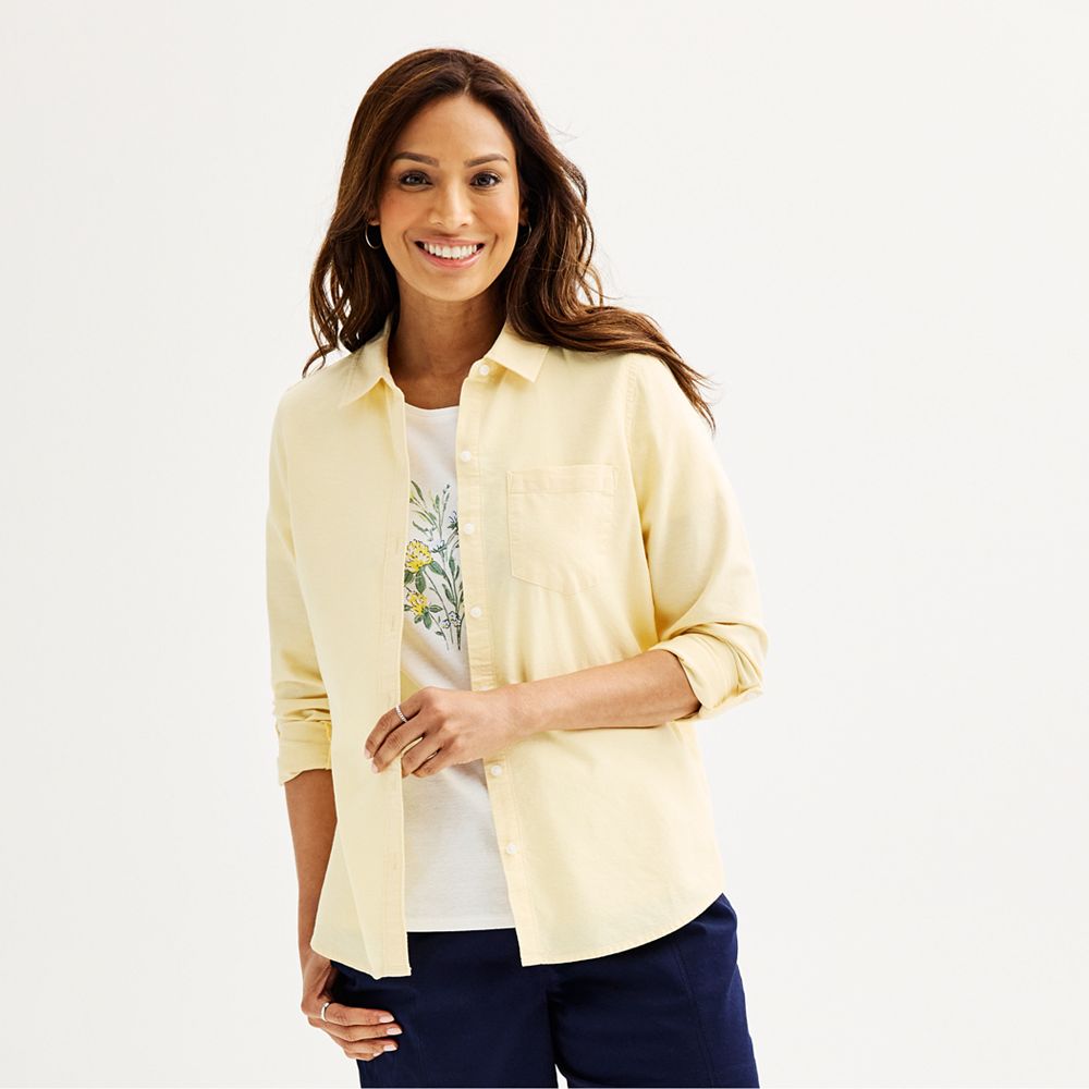 Women's Croft & Barrow® Essential One Pocket Button Down Shirt- Size X ...