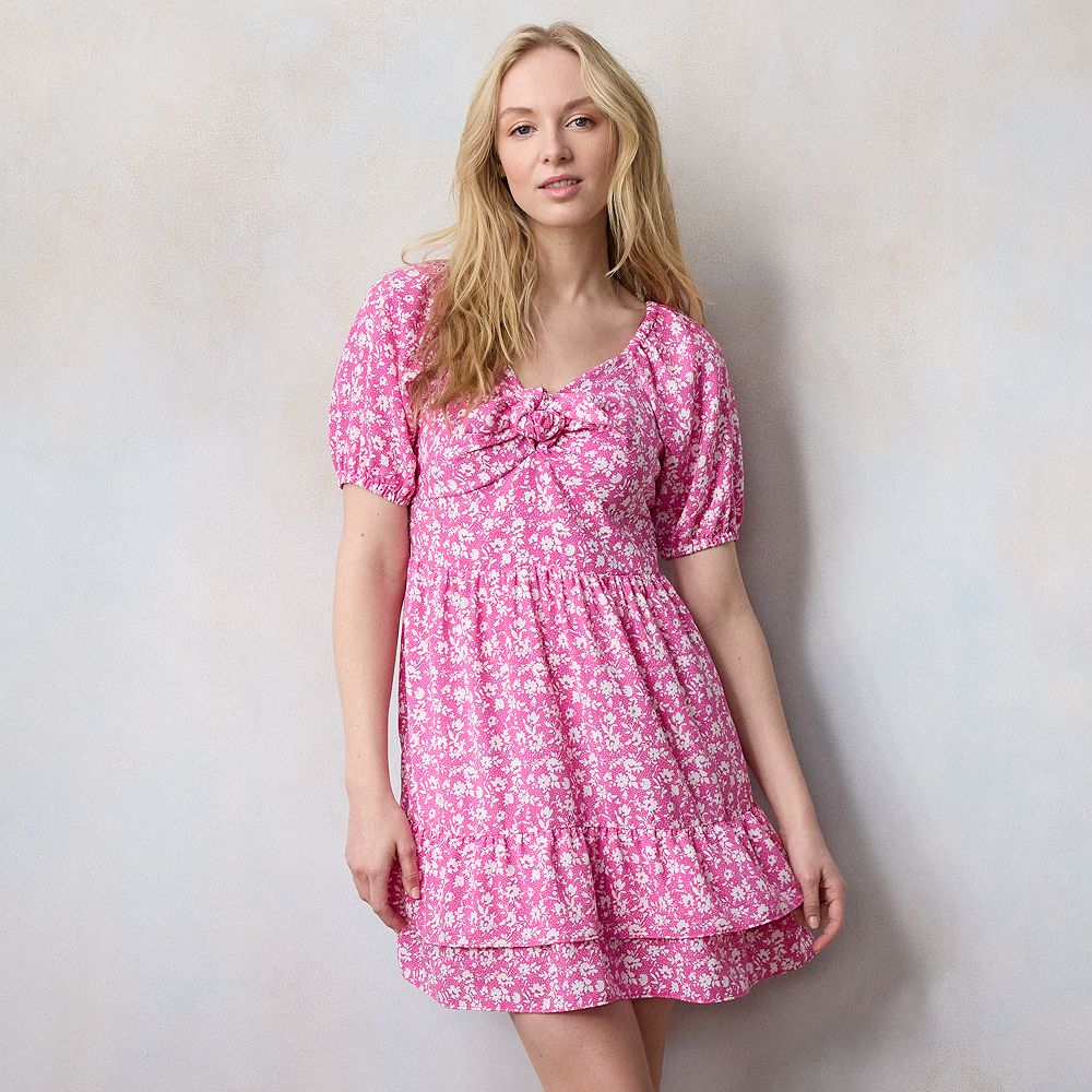 Petite LC Lauren Conrad Tie Front Mini Dress