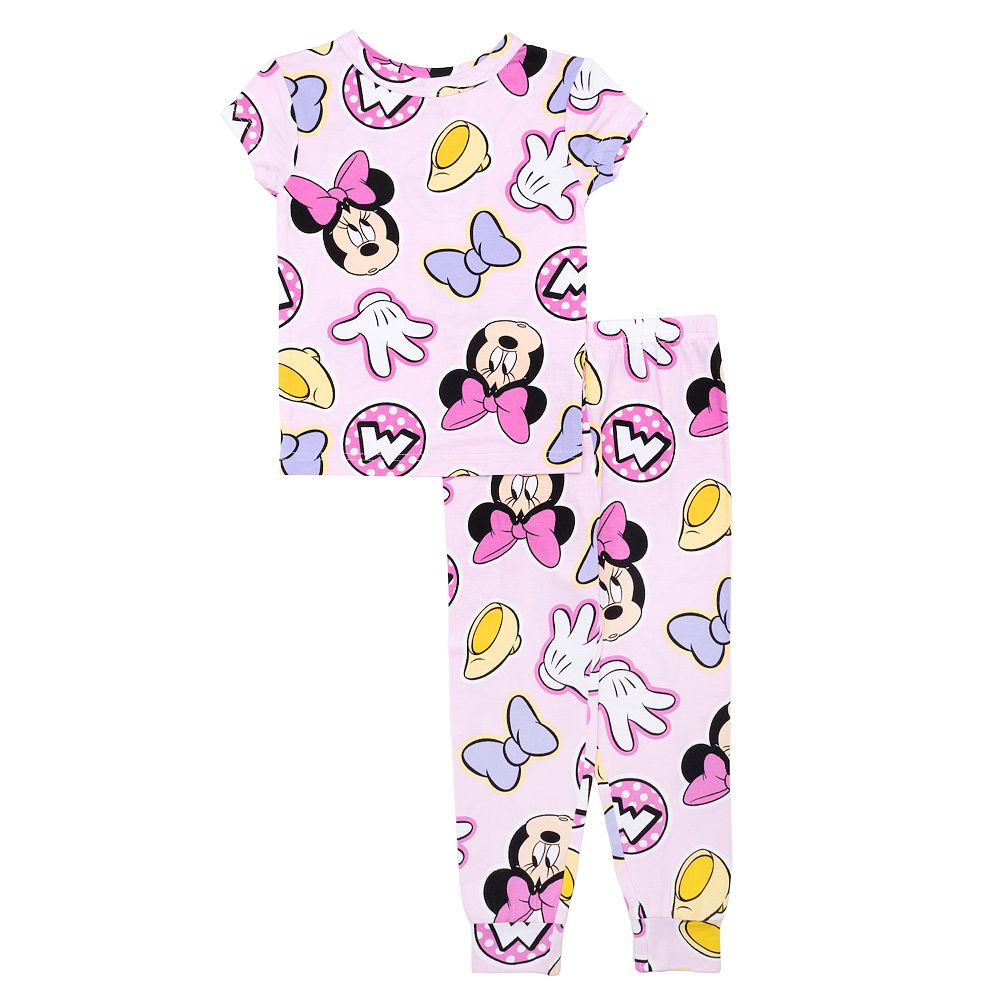 Disney's Minnie Mouse Toddler Girl 2-Piece "Minnie Icons" Pajama T ...