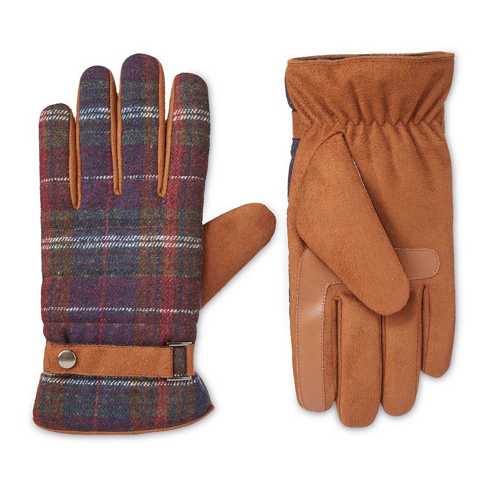 Men's isotoner Quilted Microsuede Water Resistant and Touchscreen Gloves