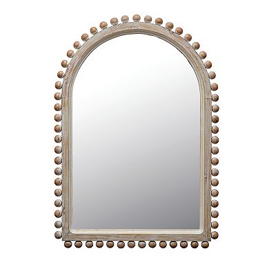 Storied Home Wood Ball Framed Arched Wall Mirror