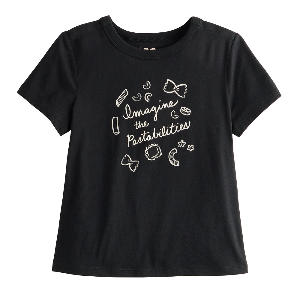 Girls 7-16 SO® Adaptive Imagine The Pastabilities Graphic Baby Tee