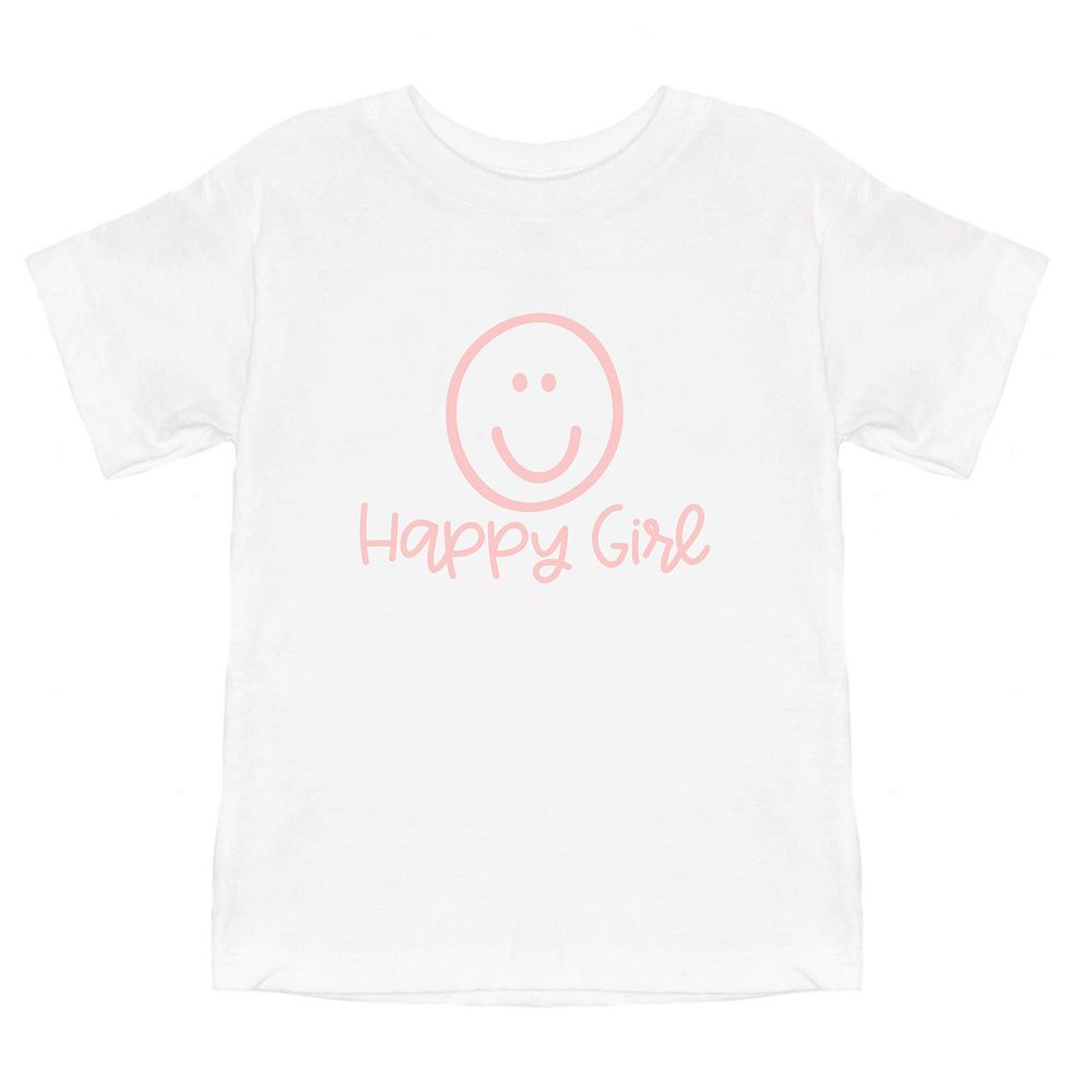 Happy Girl Smiley Face Youth Short Sleeve Graphic Tee