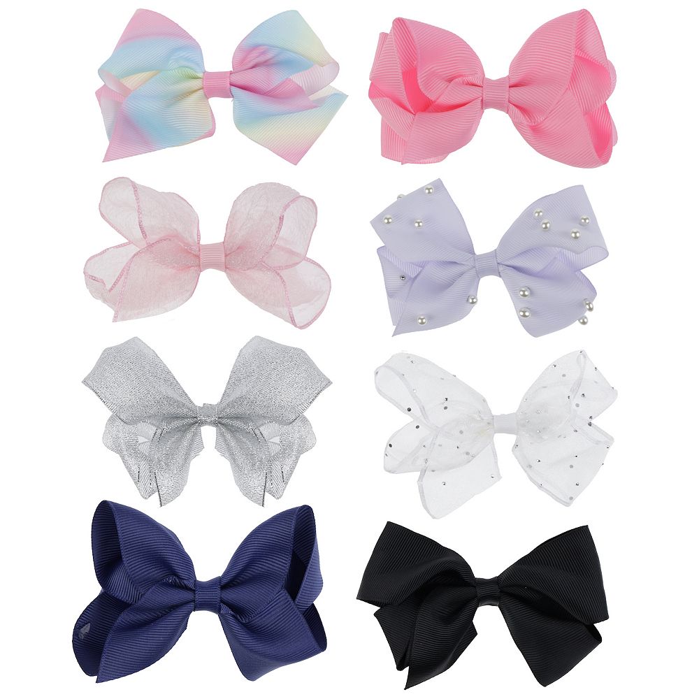 Girls' Elli by Capelli 8-pack Bow Hair Clips Set