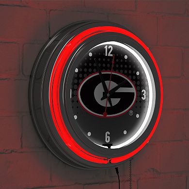 University of Georgia Reflection Retro Neon Wall Clock