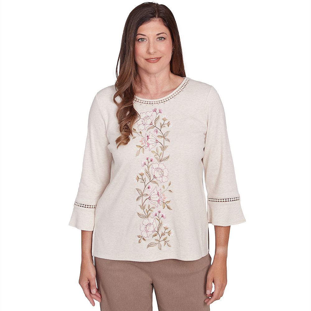 Women's Alfred Dunner Center Embroidered Floral Top