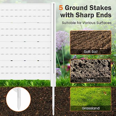 Outdoor Privacy Fence Screen With 5 Ground Stakes For Garden Yard Patio ...