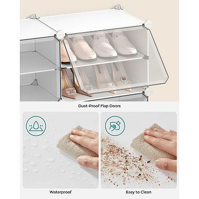 Multi-Functional 8-Cube Shoe Organizer, Plastic Panel Storage Rack for ...