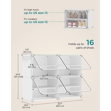 Multi-Functional 8-Cube Shoe Organizer, Plastic Panel Storage Rack for ...