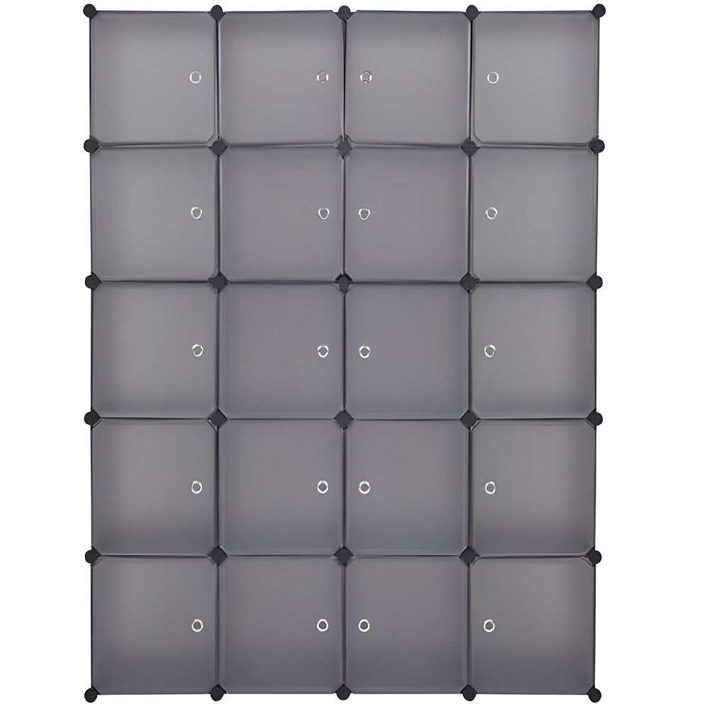 20-Cube Modular Plastic Storage Organizer for Clothing, Books, and ...