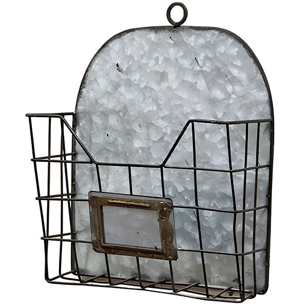 Rustic Grey Metal Wire Mailbox - Wire Mail Pocket