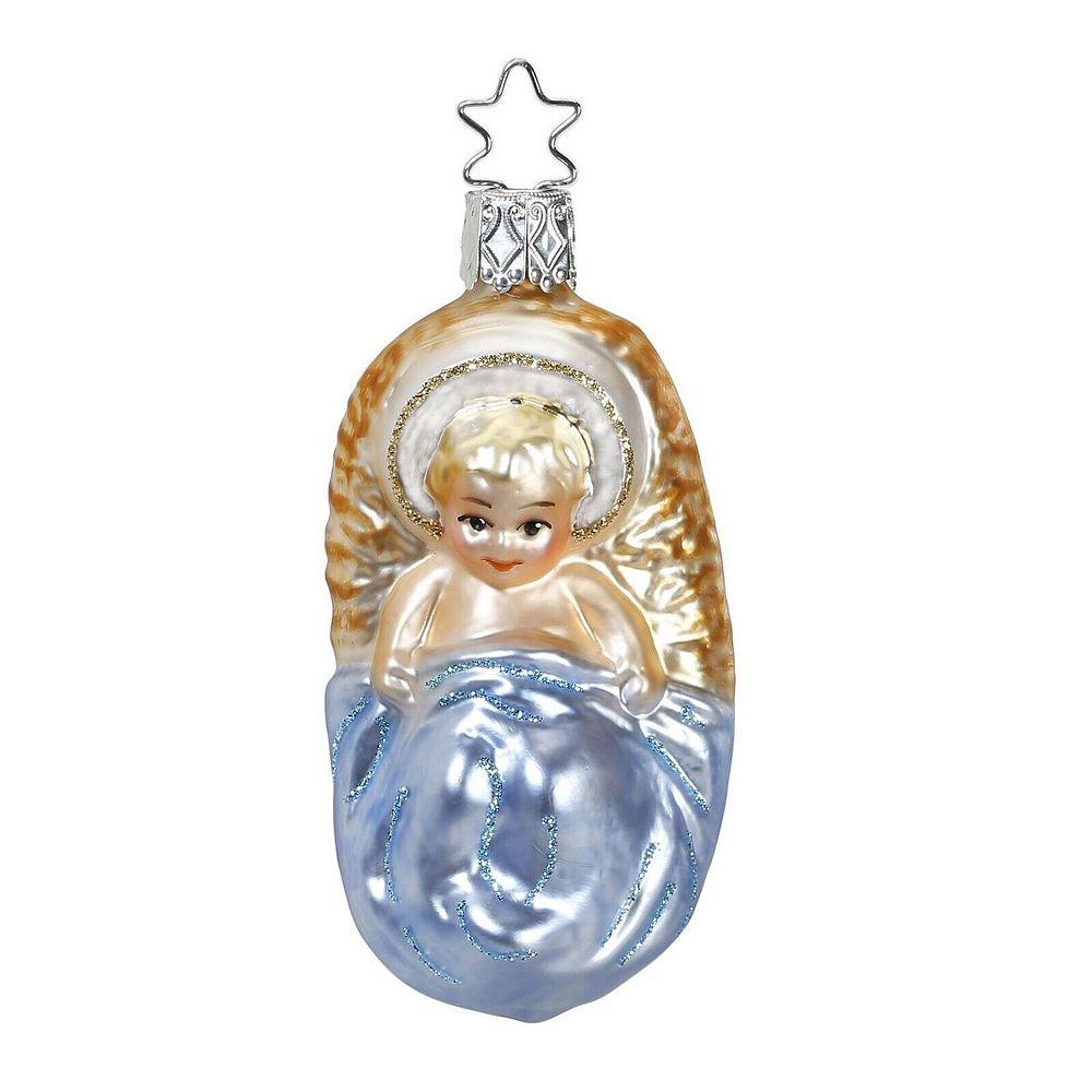 Inge Glas Our Savior German Glass Christmas Tree Ornament Free Box