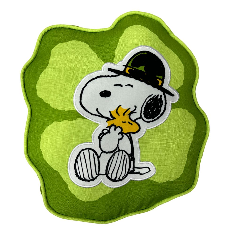 Peanuts Snoopy & Woodstock Four-Leaf Clover Throw Pillow