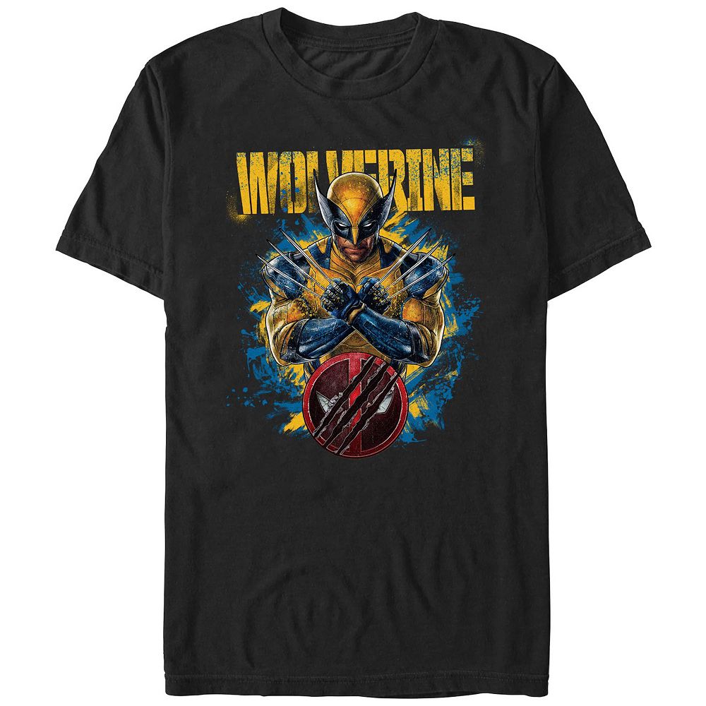 Men's Marvel Deadpool And Wolverine Paint Dump Poster Graphic Tee