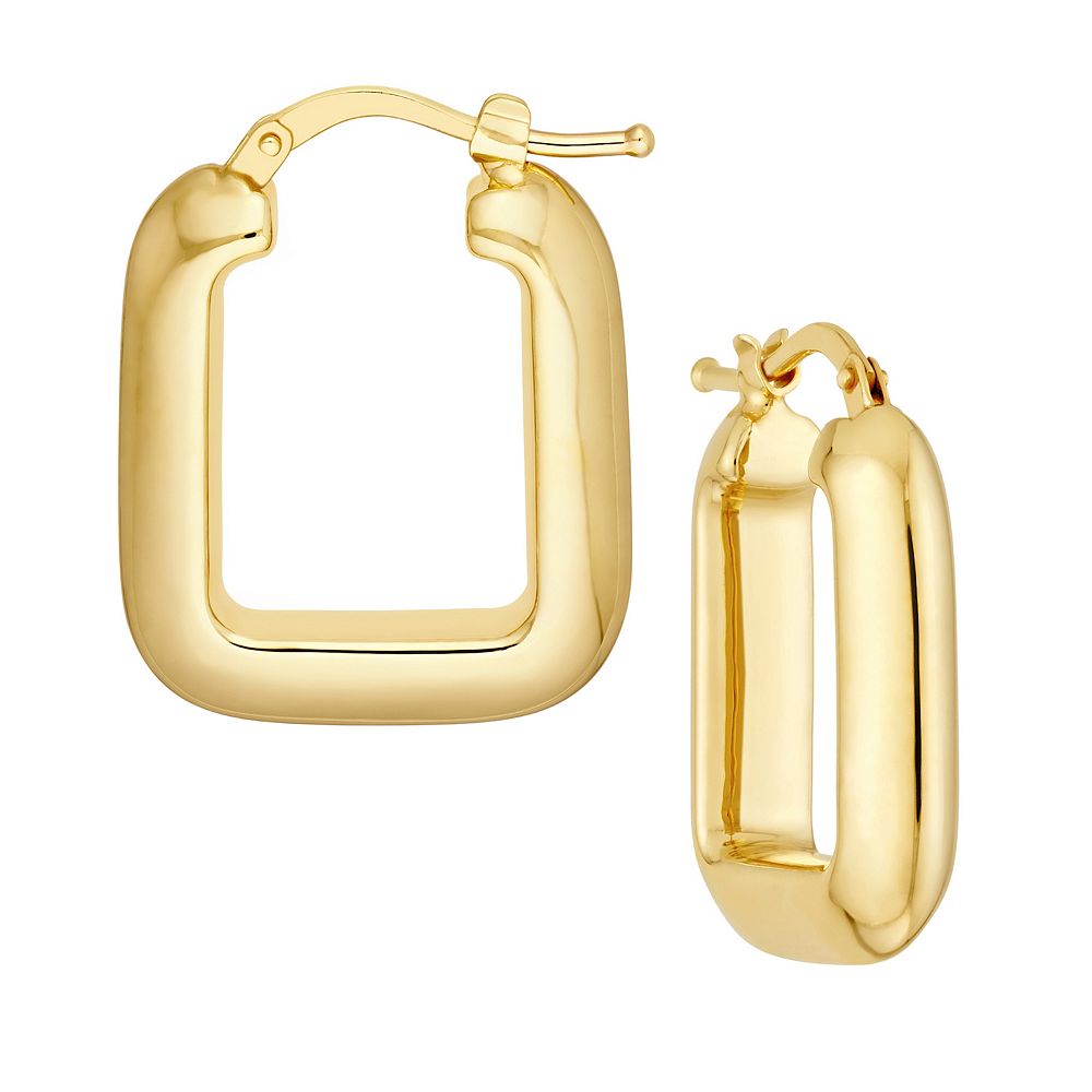 Color Romance 14k Gold Square Hoop Earrings