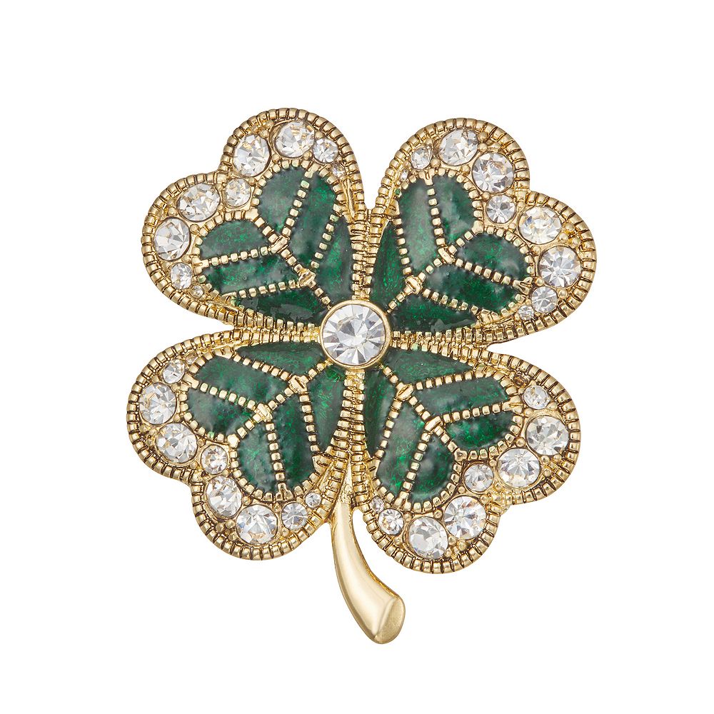 Napier Gold Tone Clover Pin