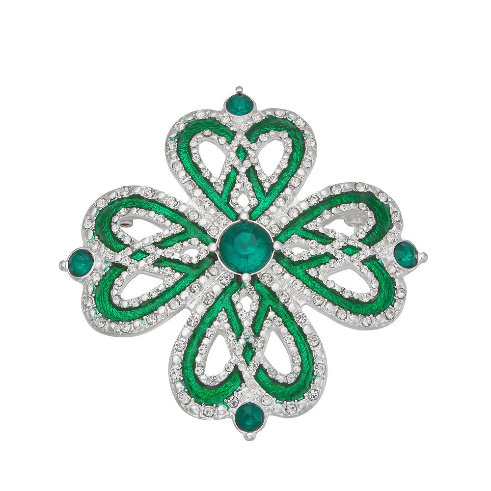 Napier Silver Tone Shamrock Pin