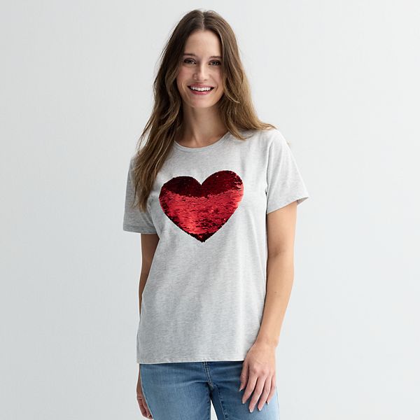 Women's Sequin Heart Tee