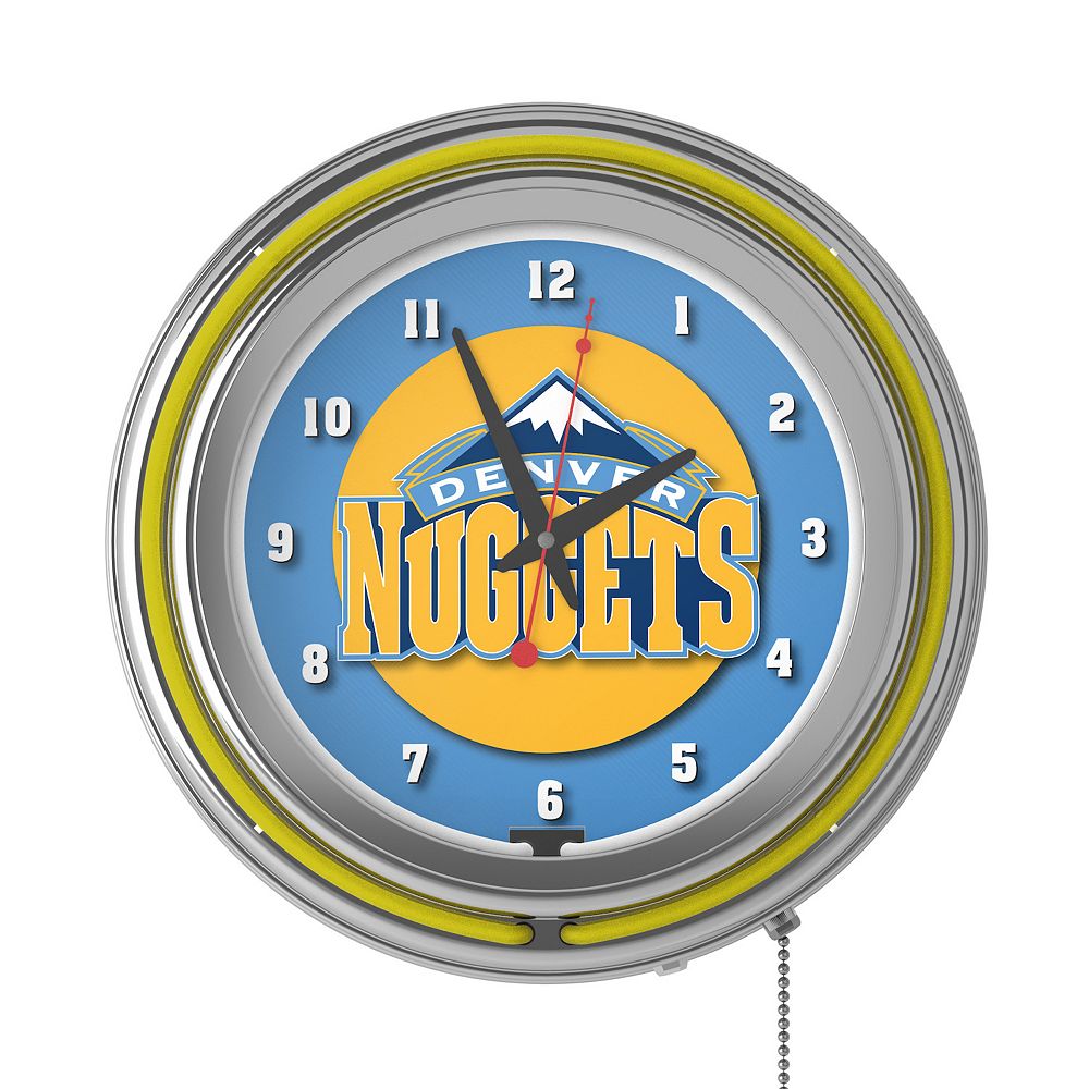 Trademark Gameroom Denver Nuggets Logo Retro Neon Wall Clock