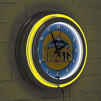 Trademark Gameroom Denver Nuggets Logo Retro Neon Wall Clock