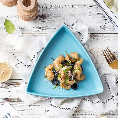 Matte Glazed Triangle Shaped Ceramic Plates For Appetizer, Salad, Pasta ...