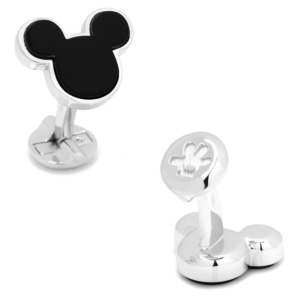 Sterling Silver And Onyx Mickey Mouse Cufflinks