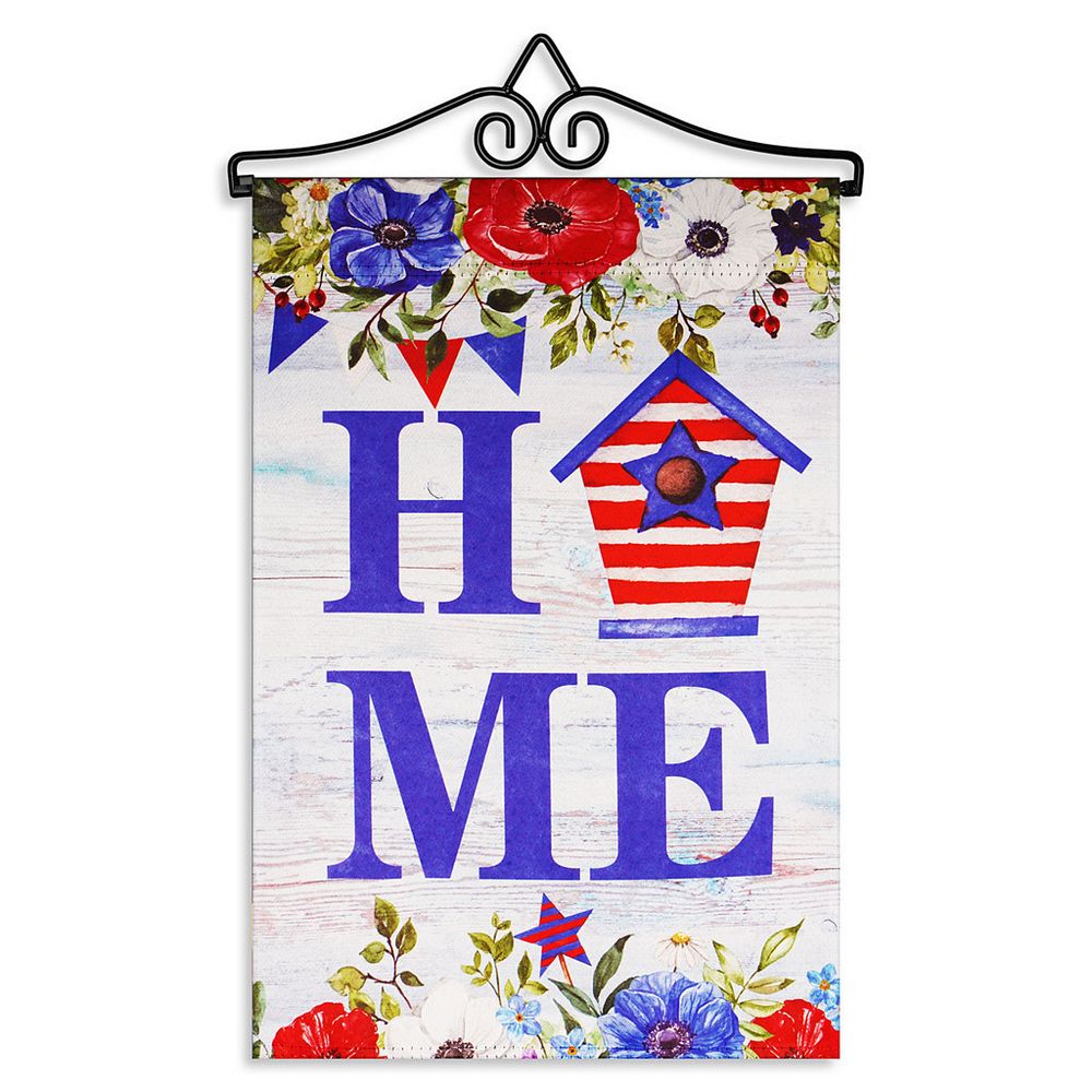 G128 Combo Set: Garden Flag Hanger And Garden Flag Home Patriotic ...