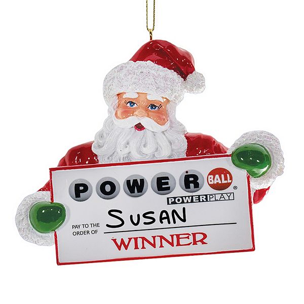 Collections Etc Hand-painted Santa Powerball Christmas Ornament