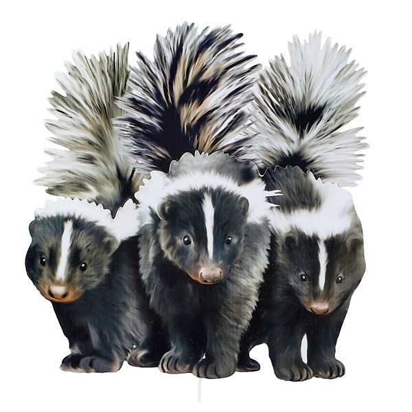 Collections Etc Realistic Skunk Trio Outdoor Garden Stake