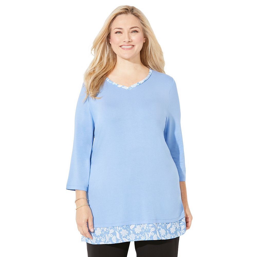 Catherines Women's Plus Size Liz&me Duet Top