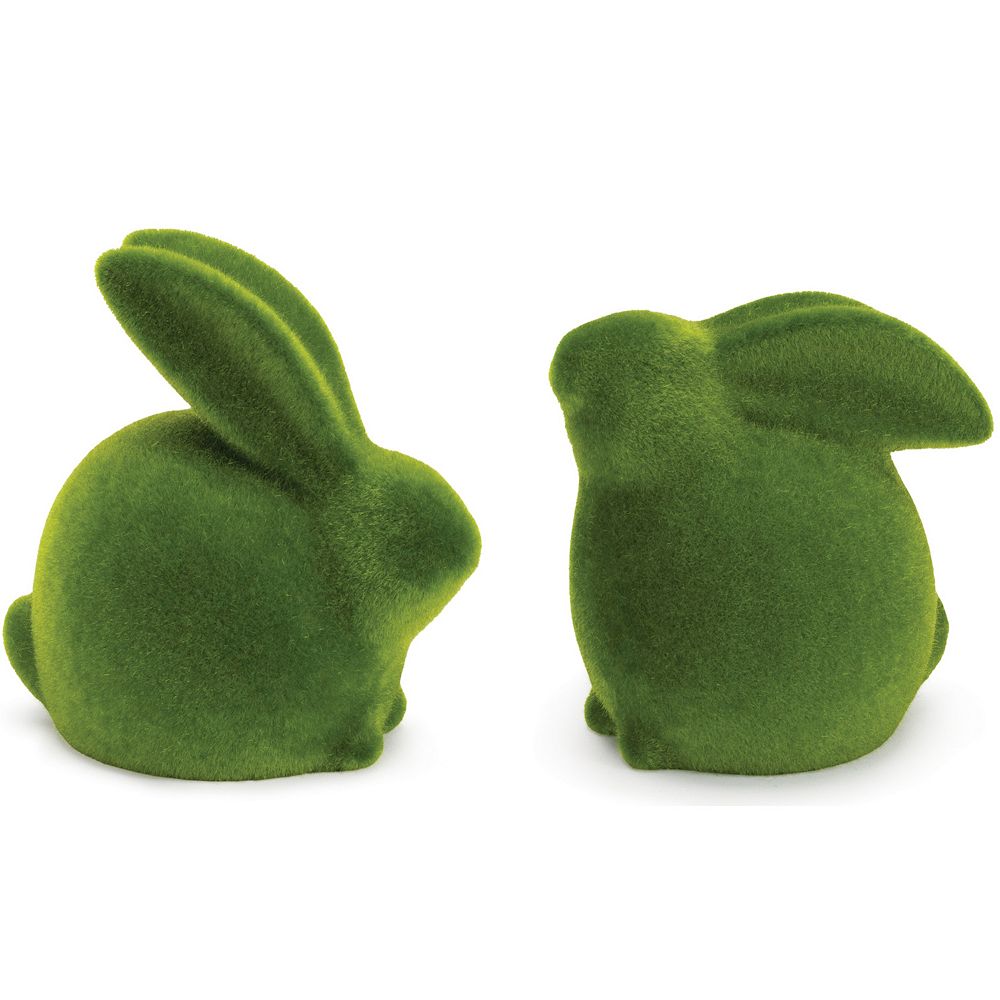 Realistic Moss Cover Decorative Mossy Rabbit Figurines Set of 2 for ...