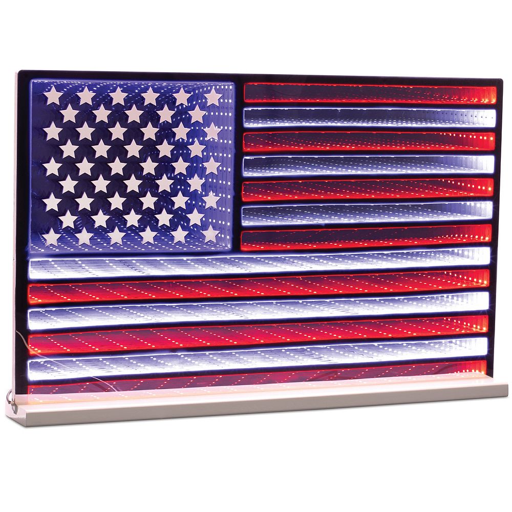 Dual-Sided LED American Flag Infinity Light for Indoor and Covered ...
