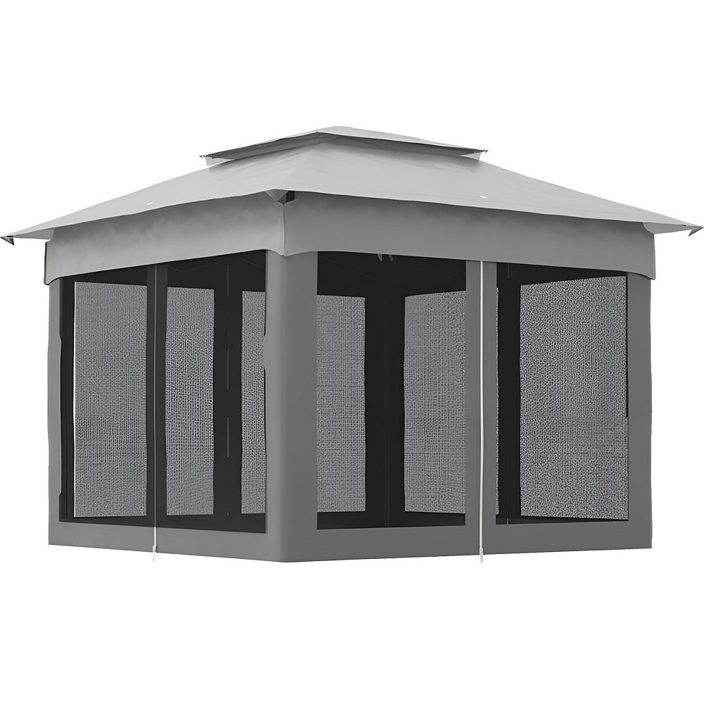 Outdoor Canopy Tent Easy Pop-Up Setup, Two-Tier Roof, Mesh Netting, and ...