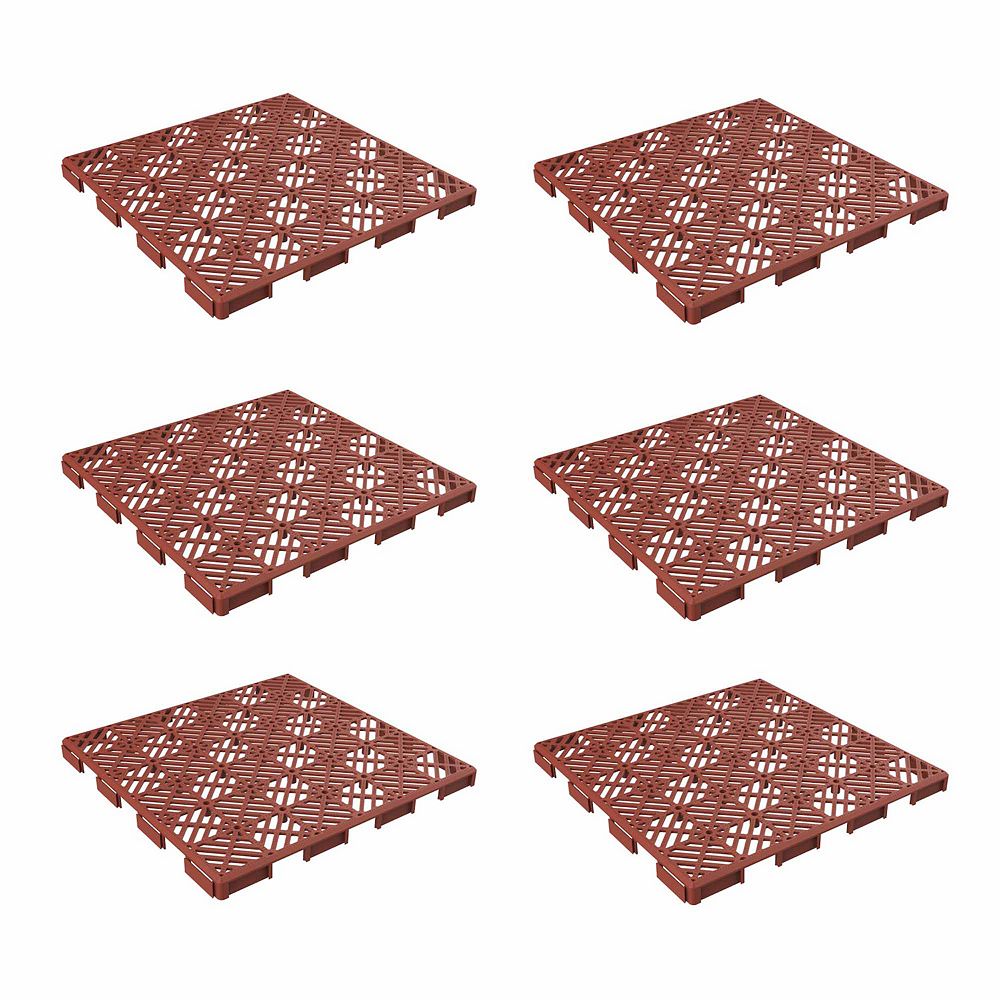 Pure Garden Set of 6 Patio and Deck Tiles