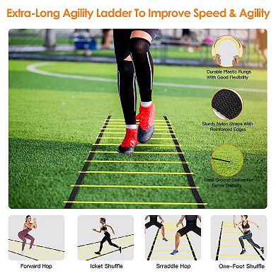 Speed Agility Training Equipment Set Including Cones Parachute Stakes ...