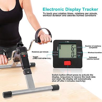Foldable Exercise Bike Pedal Fitness Exerciser With Lcd Display