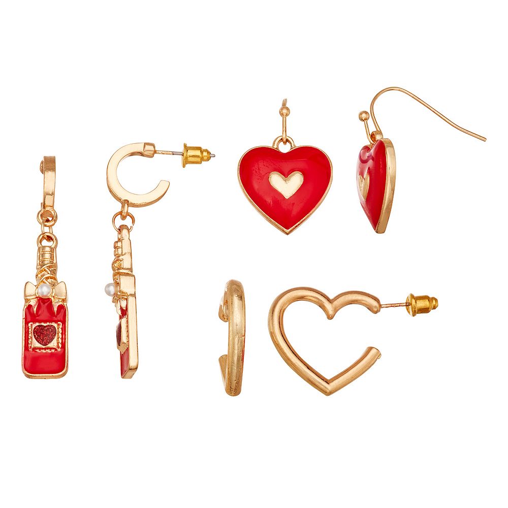 Celebrate Together™ 3-Piece Valentine's Day Earring Set