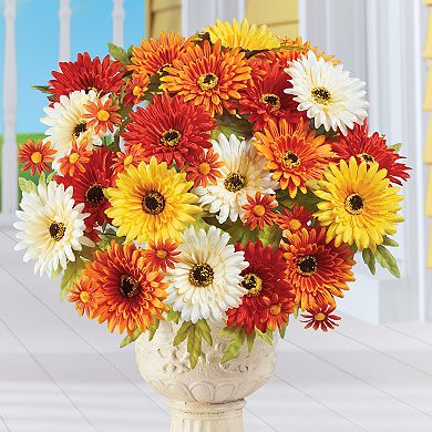 Collections Etc Artificial Fall Gerber Daisy Bushes - Set Of 3