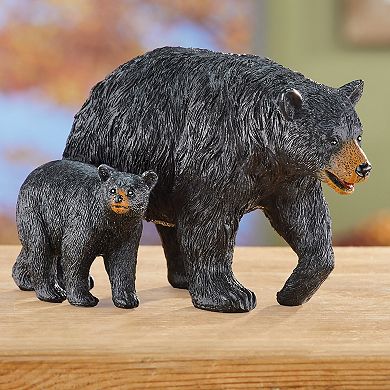 Collections Etc Realistic Northwoods Bear And Cub Decorative Statue