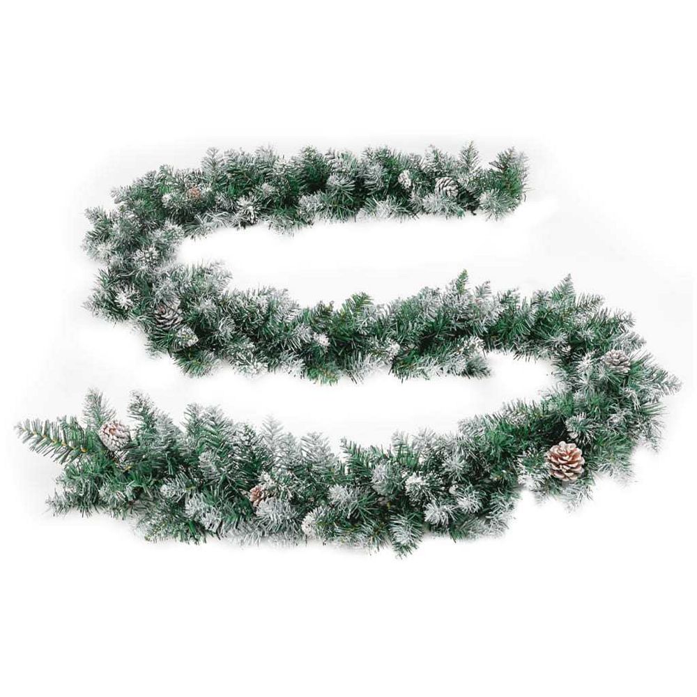 PVC Christmas Garland 17 Ft, with LED Lights: Festive Illumination