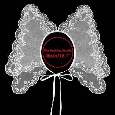 Detachable Fake Collar Semi-sheer Embroidery Mini Cape Ruff Dickey ...