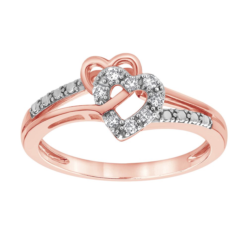 Diamond Brilliance 1/10 Carat T.W. Lab-Grown Diamond Double Heart Ring