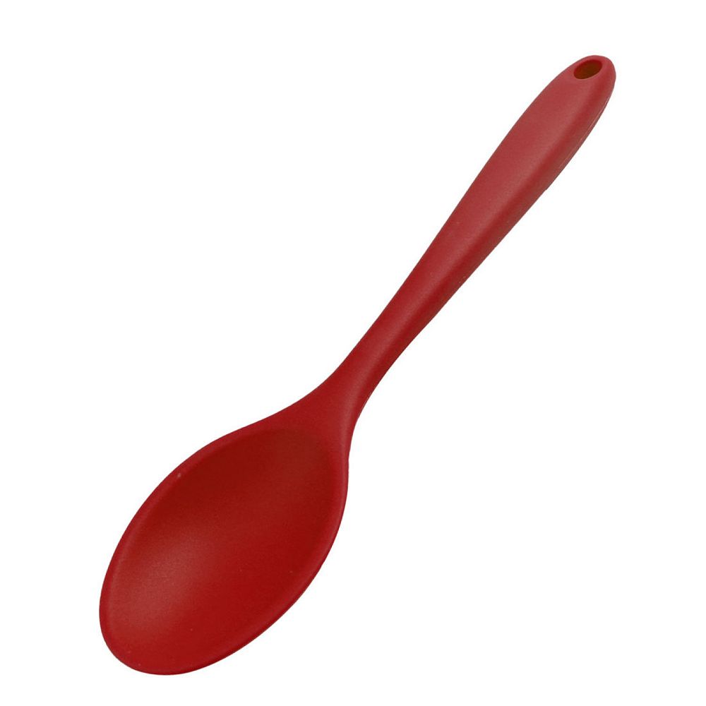 Silicone Dinner Dessert Spoon for Kitchen Dining Room Red