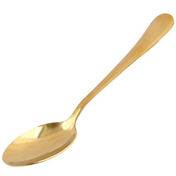Restaurant Porridge Rice Dessert Serving Spoon Scoop Gold Tone