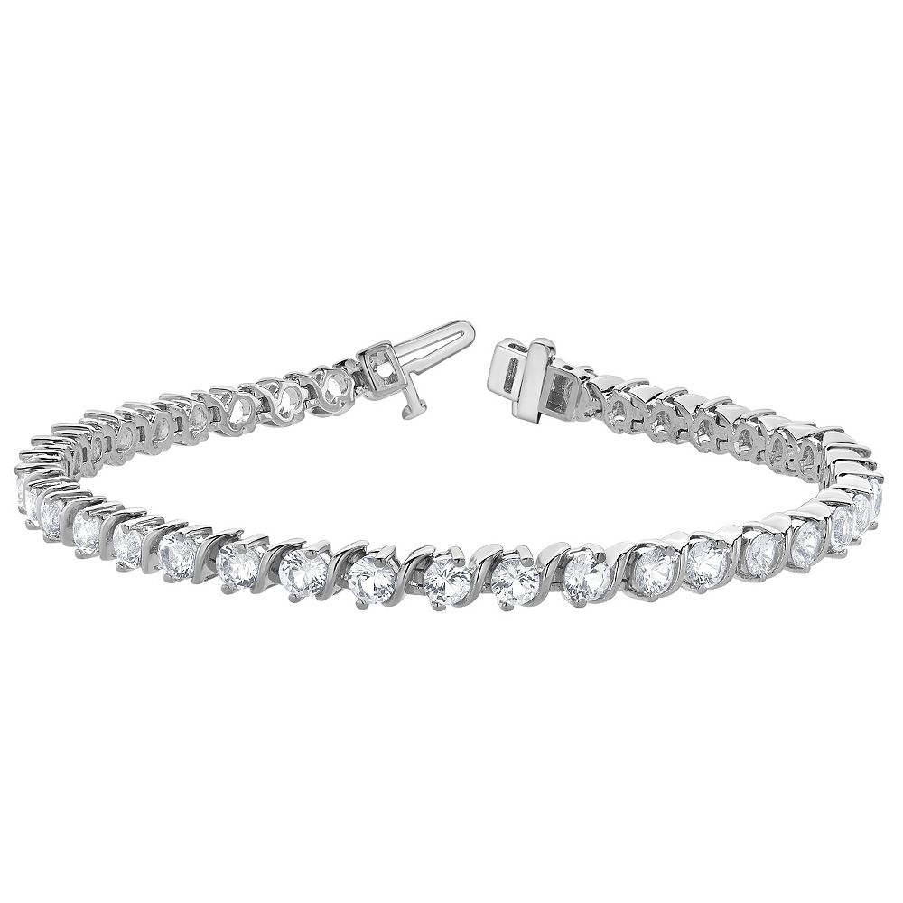 Gemstone Brilliance Round Lab-Created White Sapphire Tennis Bracelet Gemstone Brilliance Round Lab-Created White Sapphire Tennis Bracelet