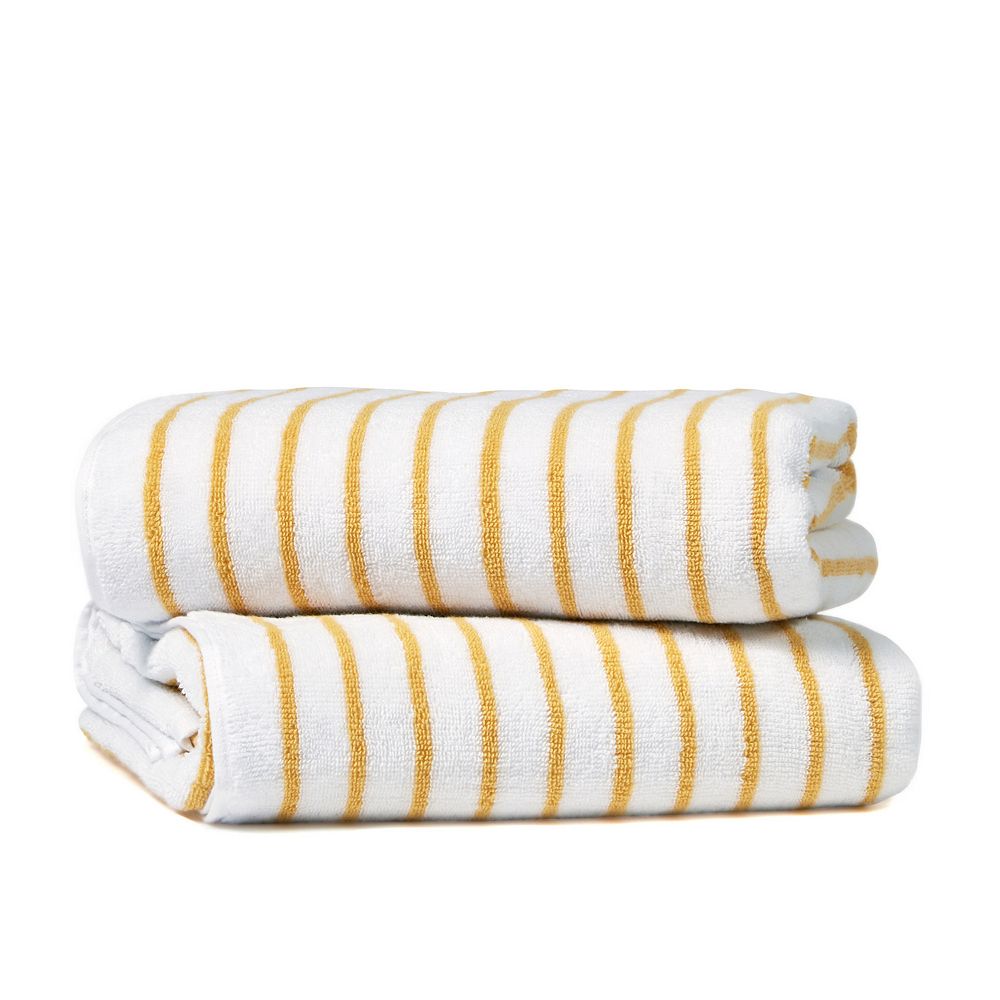 Cabana Stripe Beach Pool Towels - 100% Spun Cotton, Ultra Soft, Plush ...