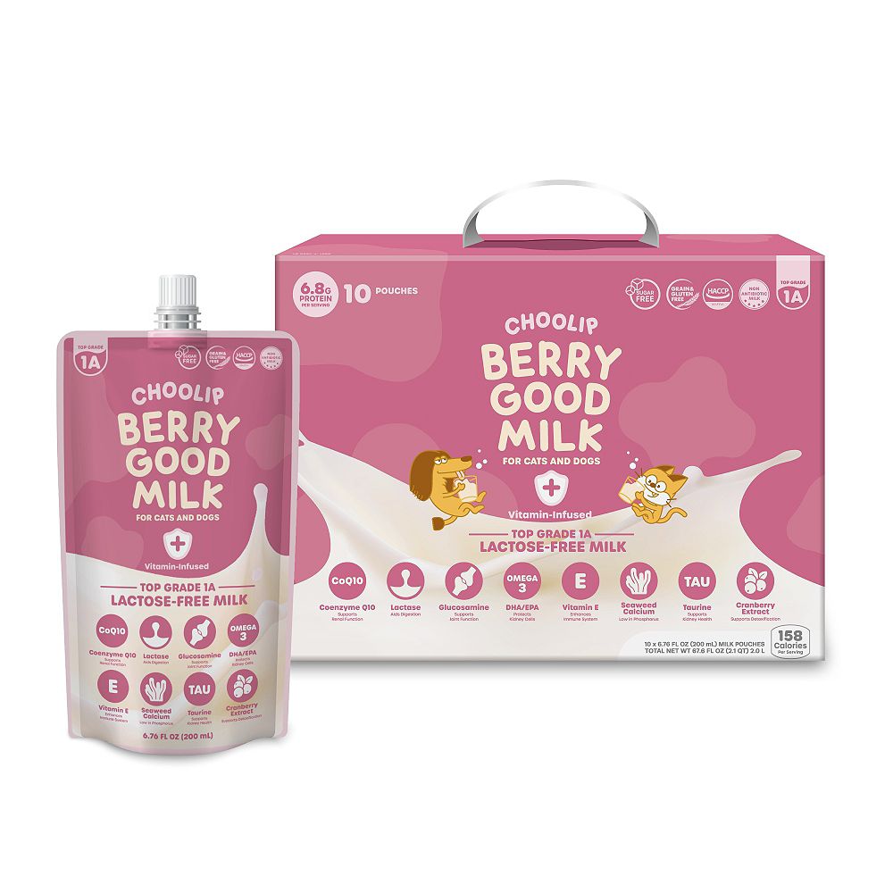 Choolip Berry Good Pet Milk - Vitamin-infused Milk for Cats and Dogs ...