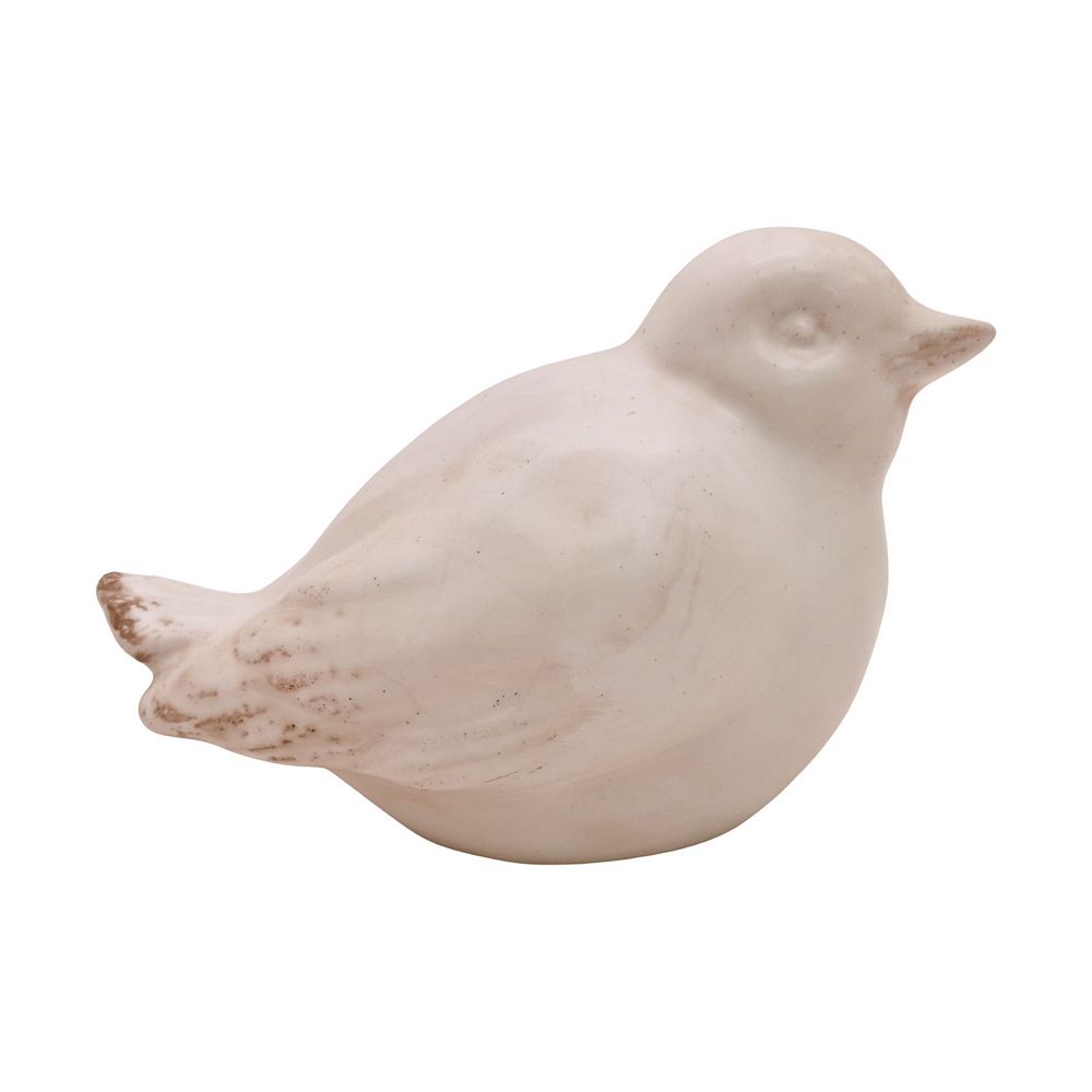 Everyday Decor White Ceramic Bird Table Decor